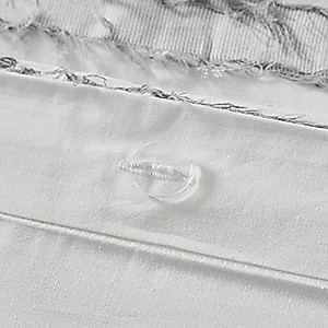 Urban Habitat Avery 100% Cotton Clipped Jacquard Duvet Casual Stripe Design, All Season Comforter Cover Modern Bedding Set with Matching Sham, Decorative Pillow, Full/Queen, Grey 5 Piece