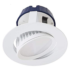 SYLVANIA General Lighting 70395 Ultra 4" Gimbal (Tilting) Recessed Downlight Kit, 50W Equivalent LED Lamp, 3000K (Warm White), White