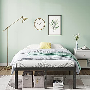 Sementa King-Bed-Frames 16 Inch High Heavy Duty-Platform-Mattress-Foundation - No Box Spring Needed,Storage Underneath,Easy Assembly,Noise Free,Black