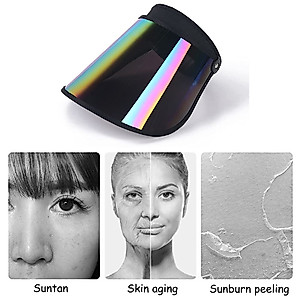 Face_Shield Protector Sun Visor Hat UV Protection Summer Sun Cap Great for Oudtoor Hiking Camping Golf Tennis Cycling Black