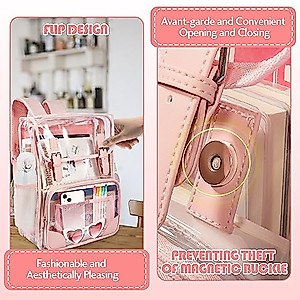 Jinyunco Clear Backpack Stadium Approved Travel Backpack For Women School Backpack For Girls,Clear Backpack For Kids/Adults