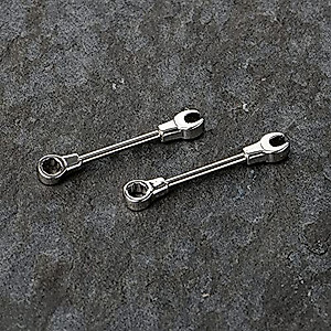 Body Candy Stainless Steel Combo Wrench Barbell Nipple Ring Set of 2 14 Gauge 13mm