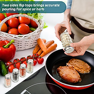 Lallisa 30 Pack Retro Style Salt and Pepper Shakers 2 oz Clear Glass Salt Shaker with Stainless Steel Lids for Kitchen Counter Table Restaurant Hold Various Condiments (Trendy)