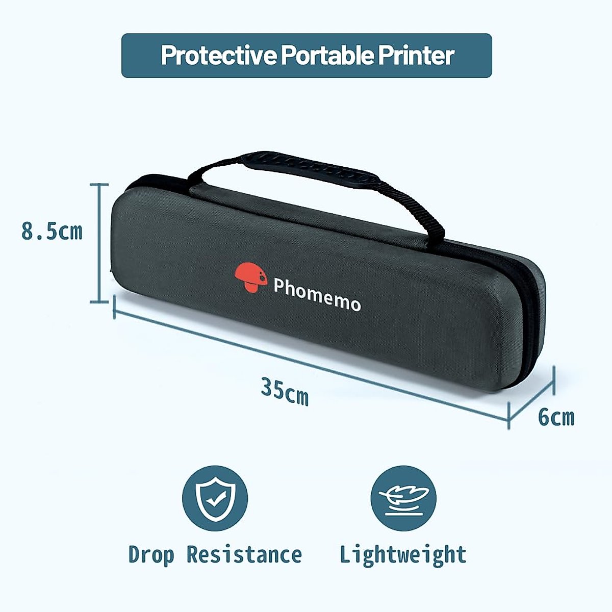 Phomemo M08F Portable Printers Wireless for Travel with Case, Bluetooth Thermal Printer Compatible with iOS, Android, Laptop, Inkless Mobile Printer for Travel