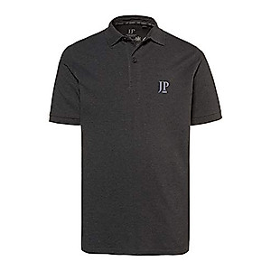 JP 1880 Menswear Big & Tall Plus Size L-8XL 2-Pack Polo Shirts Dark Grey Melange, Black XXXXXX-Large 704317 11
