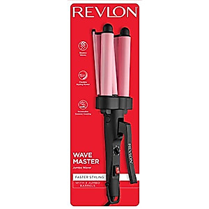 Revlon 3 Barrel Jumbo Hair Waver | Long-Lasting, Natural Looking Waves, (Pink)