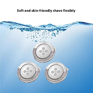 Set of 3 Replacement Heads for Replacing Philips Norelco HQ6 Quadra Action Shavers