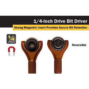 Titan 11323 1/4-Inch Drive Swivel Head Micro Bit Driver , Orange