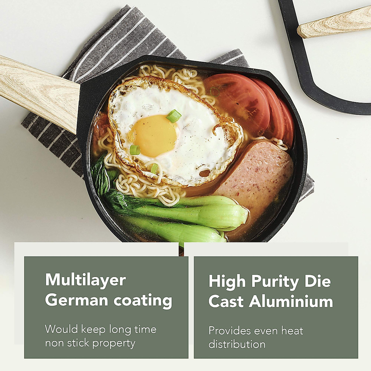 Sunday Chef 7 Inch Nonstick Aluminum Sauce Pan With Silicone & Glass Lid, Non-Stick Pan with Patented Standing Design For Convenient Storage, Easy To Clean Small Sauce Pan with Lid