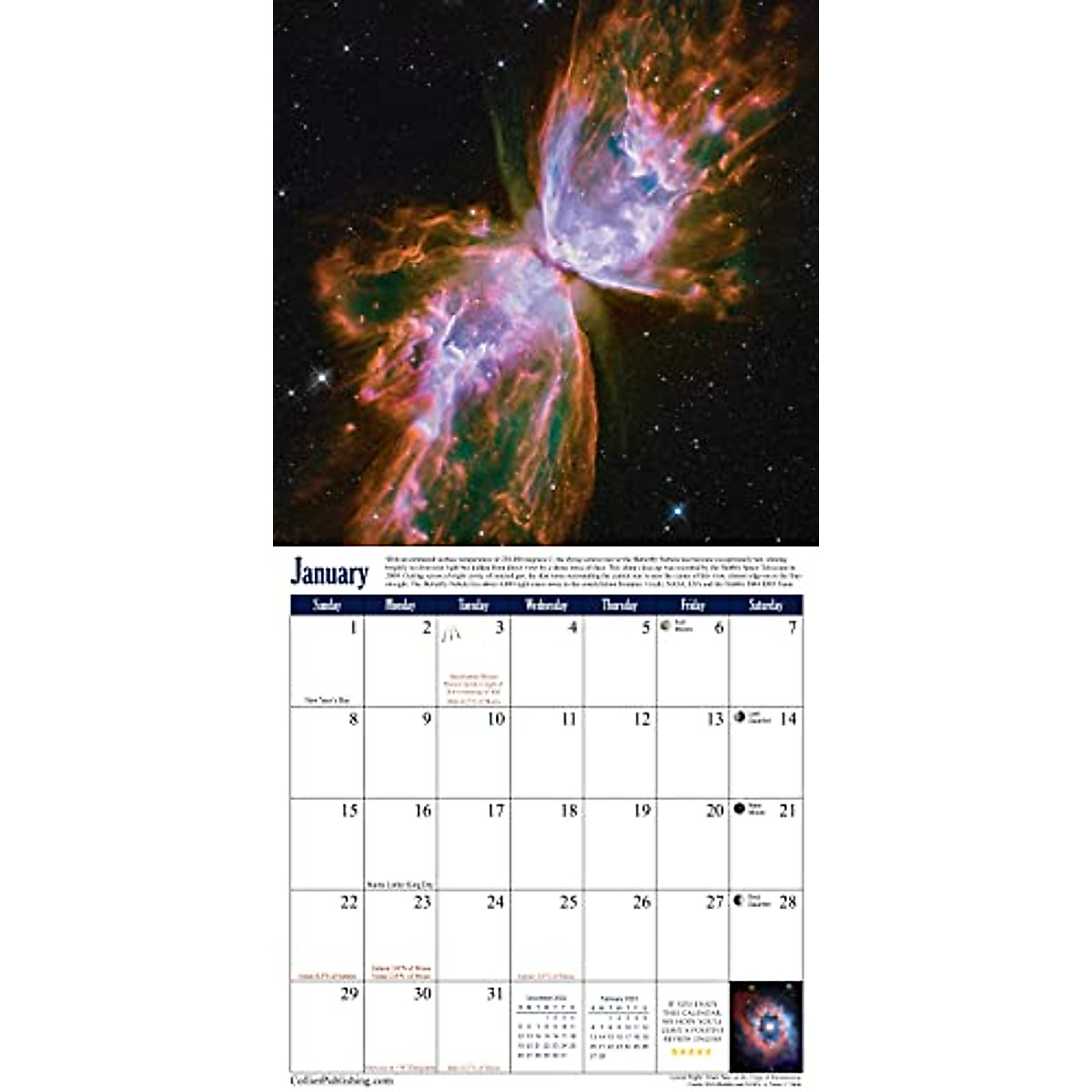 The Universe 2023 Astronomy Wall Calendar: Images from NASA's Hubble Space Telescope (12"x12")