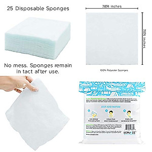 Scrubzz Disposable Rinse Free Bathing Wipes - 25 Pack - All-in-1 Single Use Shower Wipes, Simply Dampen, Lather, and Dry Without Shampoo or Rinsing