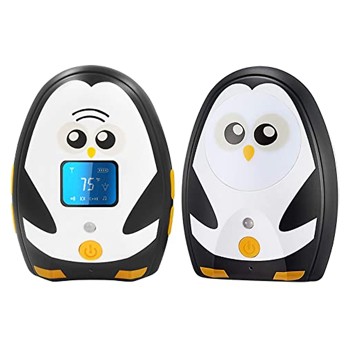 TimeFlys Audio Baby Monitor QQ Portable, Two-Way Talk, Long Range up to 1000 ft, Temperature Monitoring and Warning, Lullabies, Vibration, LCD Display, 1 Adaptor, 1 Set of Rechargeable Batteries