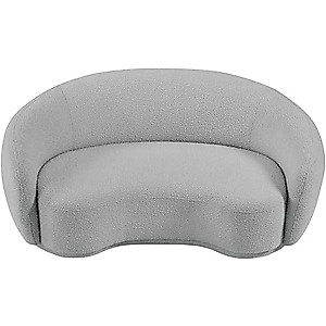 Meridian Furniture 693Grey-L Hyde Collection Modern | Contemporary Boucle Fabric Upholstered Loveseat, Grey, 64" W x 38" D x 27.5" H