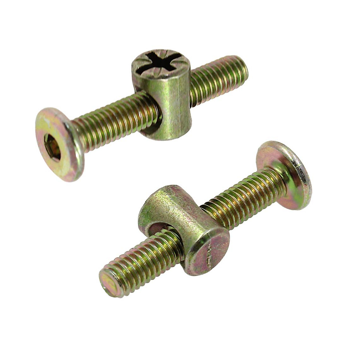 Eilumduo 20 Sets Crib Screws and Bolts, M6 x 35mm Zinc Plated Hex Socket Head Cap Screws Bolt Nuts, Barrel Bolt Nuts Hardware Replacement Kit for Furniture Cots, Beds Crib, Chairs (Philips Barrel Nut)