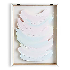 Kate and Laurel Blake Bright Abstract Framed Printed Glass Art by Jessi Raulet of EttaVee, 18x24 Natural, Beautiful Modern Glass Wall Art for Home