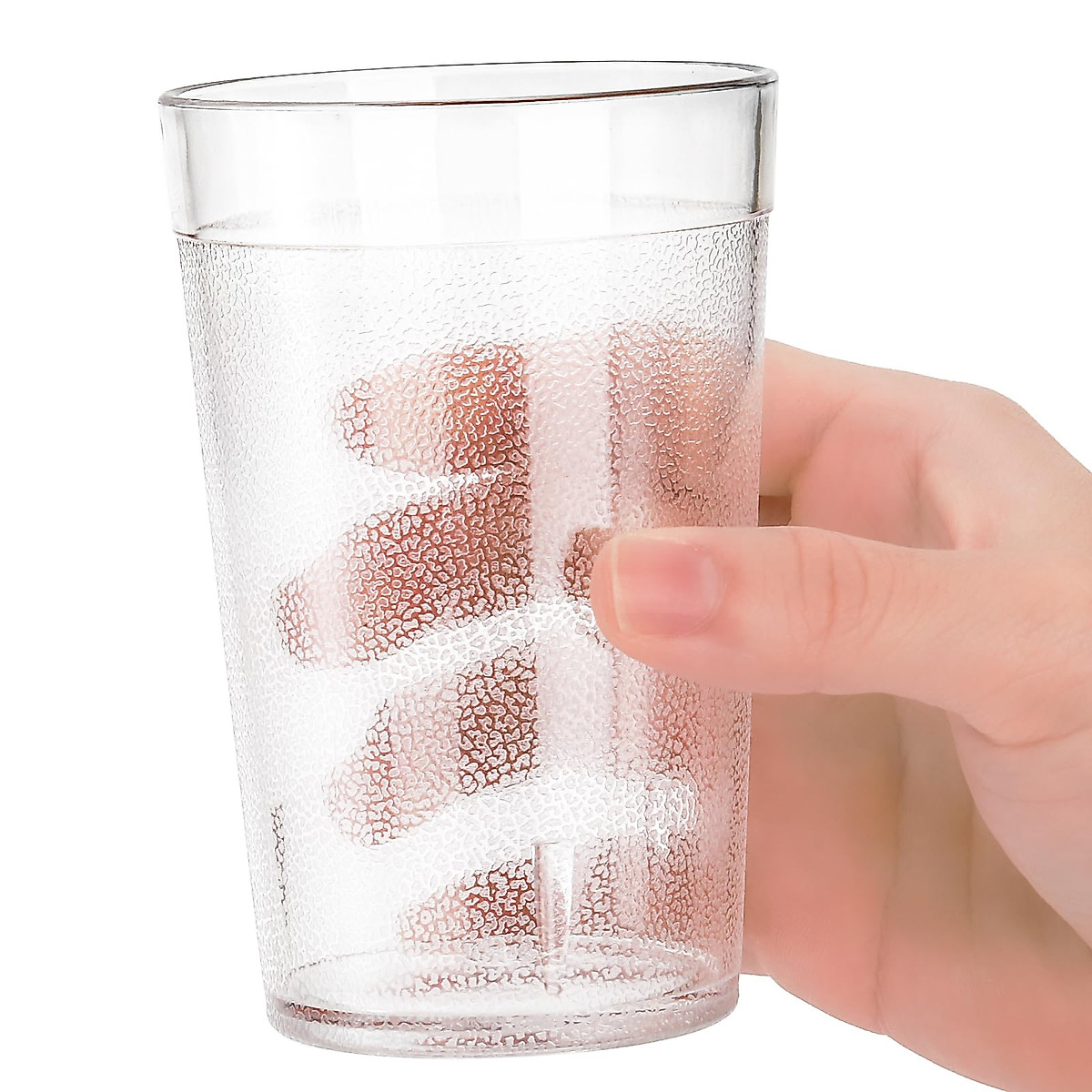 Elsjoy 18 Pack Acrylic Tumblers, 9 Oz Clear Plastic Drinking Cups Unbreakable Frosted Cups, Reusable Acrylic Beverage Glasses for Home, Picnic, Party