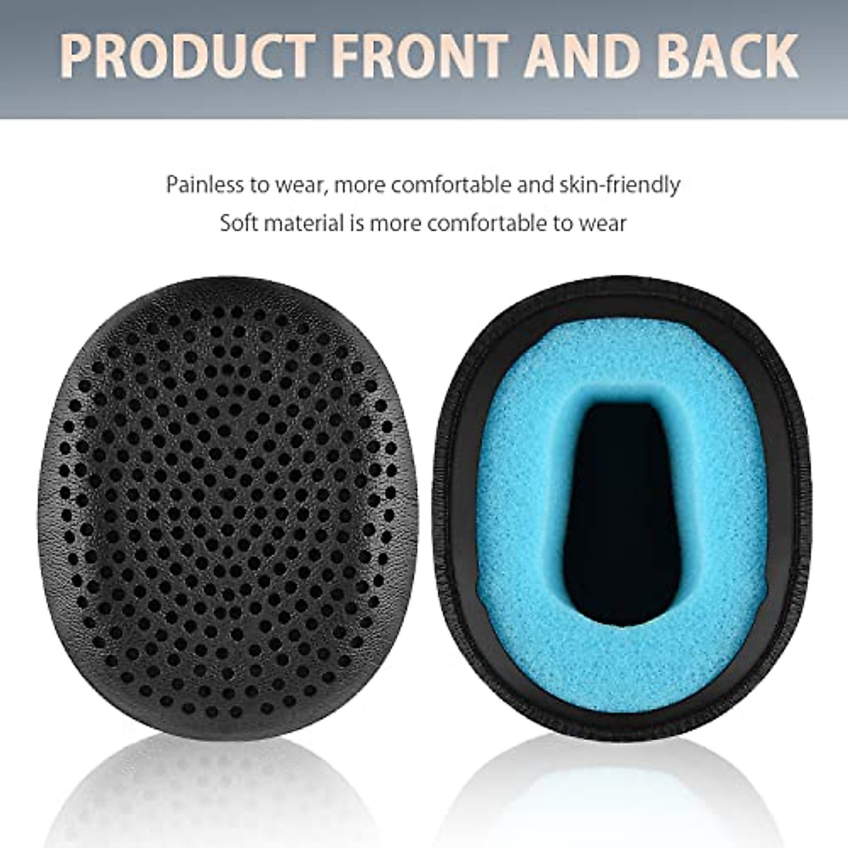 Riff Replacements Earpads Protein Leather Memory Foam Repair Parts Compatible with Skullcandy Riff On-Ear Headphones (Black)