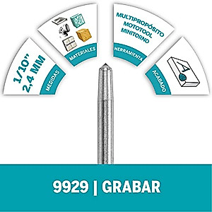 Dremel 9929 Rotary Tool Engraver Bit with Diamond Point- Perfect for Engraving Metal, Glass, and Wood, Grey , Gray