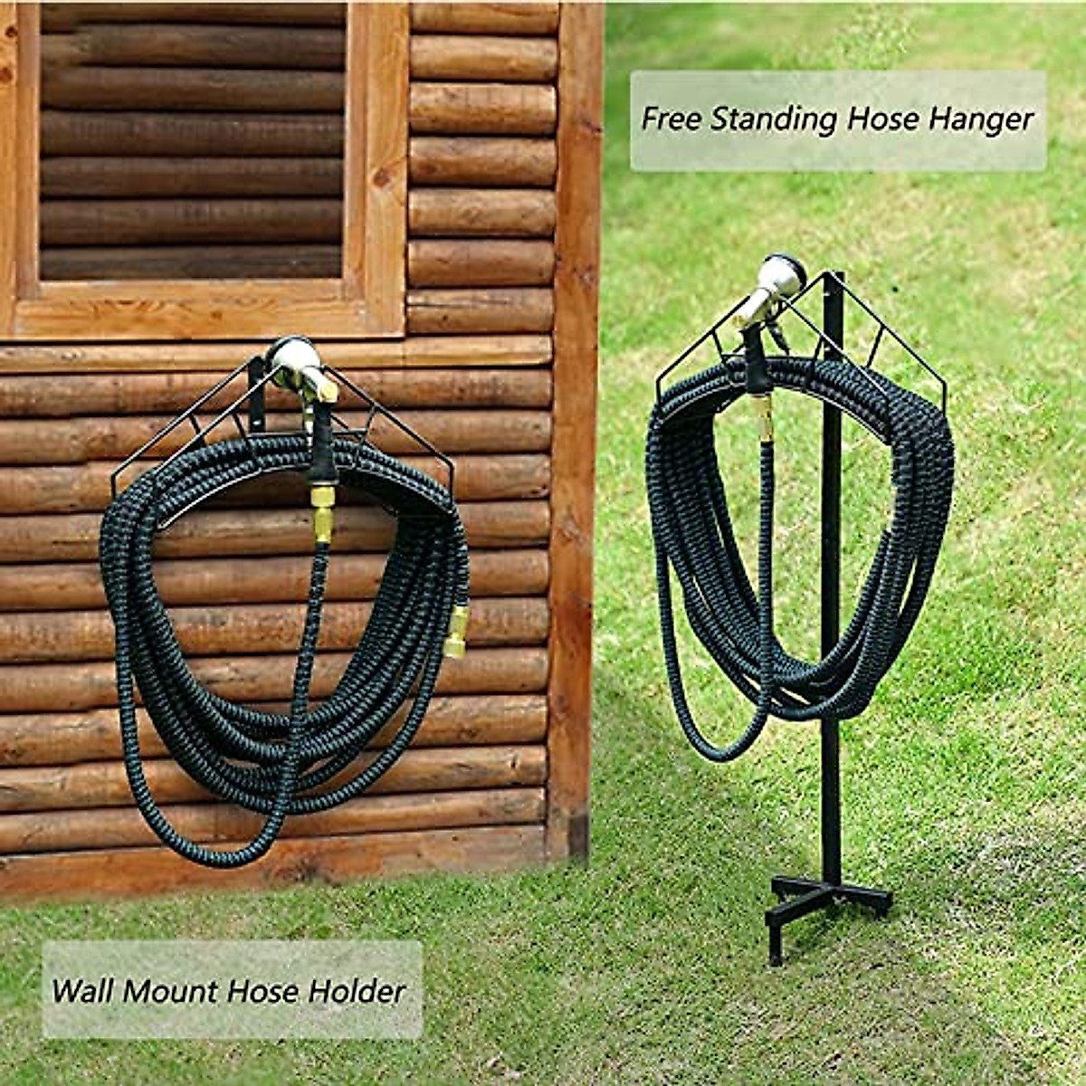 Garden Hose Metal Holder Hanger Watering Hose Support Wrought Iron Ground Plug in Water Pipe Storage Stand Rack