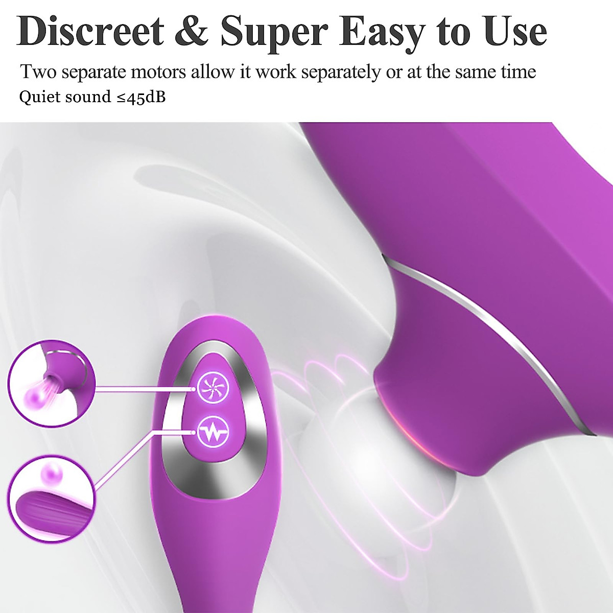 Sucking Vibrator for Women Sex Toys - 2IN1 Suction Vibrator Rose Sex Toy with 10 Air-pulsing & Vibrating Dildo Modes, Flexible Shaft Use for Clit Sucker, G Spot Vibrating Dildos Thrusting Vibrators