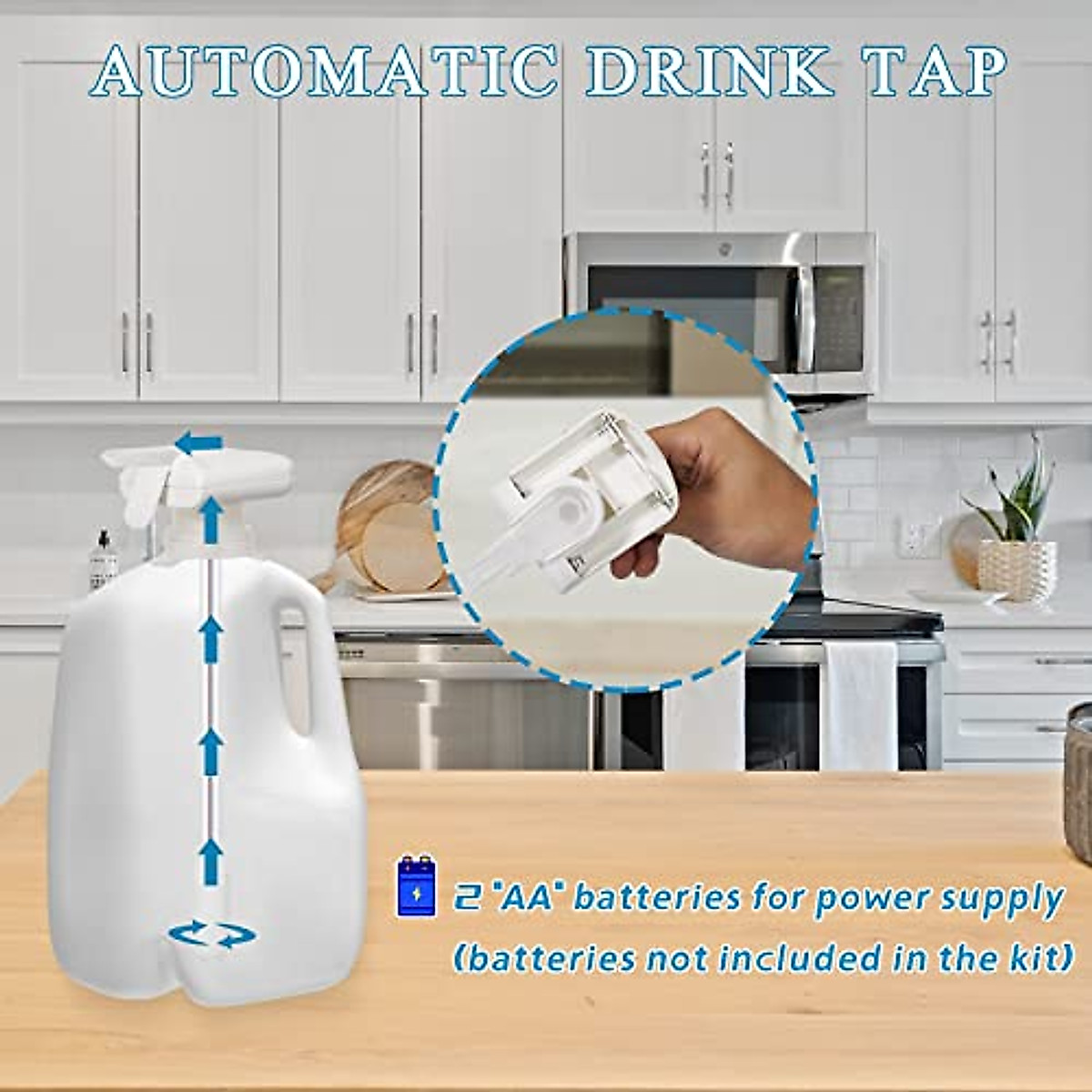 Milk Dispenser for Fridge Gallon, Automatic Drink Dispenser with Cleaning Brush, Milk Jug Dispenser, Electric Tap for Milk Juice Water, Drink Dispensers for Parties Home Kitchen (2Pack, White)