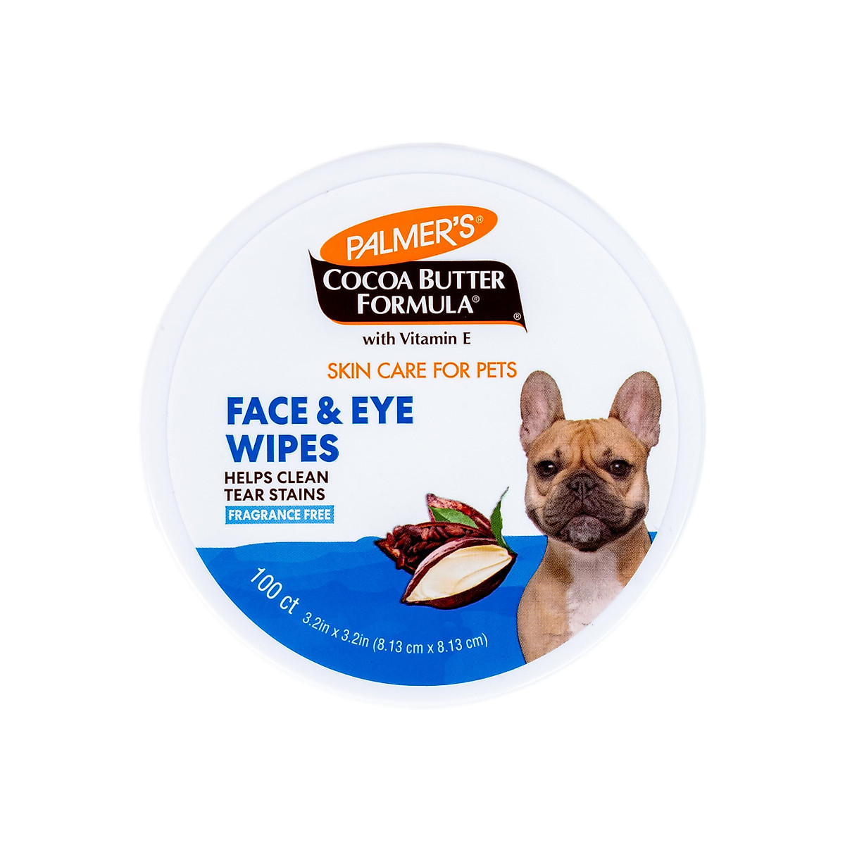 Palmer's for Pets Palmer's for Pets Facial Cleansing Pads with Cocoa Butter 100ct; Small Face Wipes for Dogs with Vitamin E and Cocoa Butter, Dog Eye Cleaning Wipes