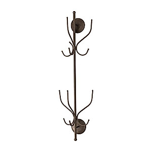 Kings Brand Furniture – Nino Metal 12 Hook Wall Mount Coat & Hat Rack, Pewter