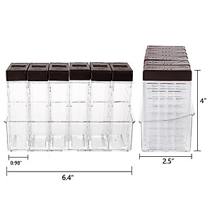 TOPZEA 12Pcs Spice Shaker Jars, Travel Seasoning Box with 2-in-1 Lids Empty Condiment Set Plastic Seasoning Storage Container Dispenser for Spice, Salt and Pepper, Clear