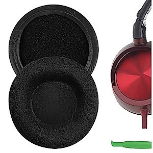 Geekria Comfort Velour Replacement Ear Pads for Sony DR-BT101, ZX300, ZX100, DR-ZX102DPV, S500 Headphones Ear Cushions, Headset Earpads, Ear Cups Cover Repair Parts (Black)