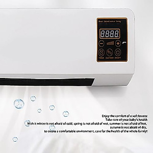 Sorandy Wall Air Conditioner, Mini Electric Heating Machine, Electric Air Conditioner with Remote Control Dual Use Cooling and Heating for Bedroom Bathroom Living Room, US Plug 110V