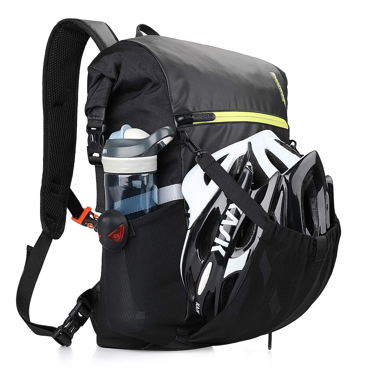 Rhinowalk Bike Bag Waterproof Pannier Backpack Convertible - 2 in 1 Bicycle Saddle Bag Shoulder Bag Laptop Pannier Professional Cycling Accessories-Black