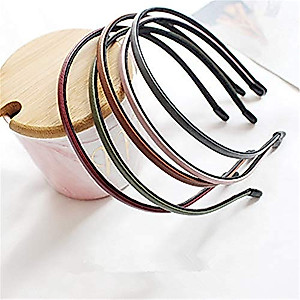 kydely,Cute Solid Simple Leather Covered Party Headband Hair Bows Hair Loop Clasp Glitter Hairbands for Women and Girls