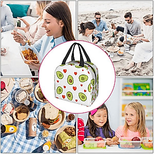 Avocado Heart Kawaii Lunch Box Travel Bag Picnic Bags Insulated Durable Shopping Bag Back To School Reusable Waterproof Bags For Man Woman Girls Boys