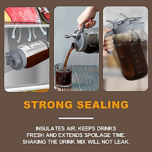 Cold Brew Coffee Maker Jar - 64oz Thick Glass Multipurpose Mason Pitcher Spout Lid with Handle & Stainless Steel Filter for Iced Brew Coffee, Lemonade, Ice Tea, Homemade Fruit Drinks Container