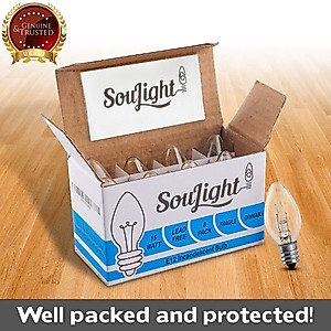 Salt Rock Lamp Bulb 15 Watt Replacement Bulbs for Himalayan Salt Lamps & Baskets, Chandeliers, Candle & Wax Warmers, Night Lights. E12 Socket, C7, Warm White – 8 Pack