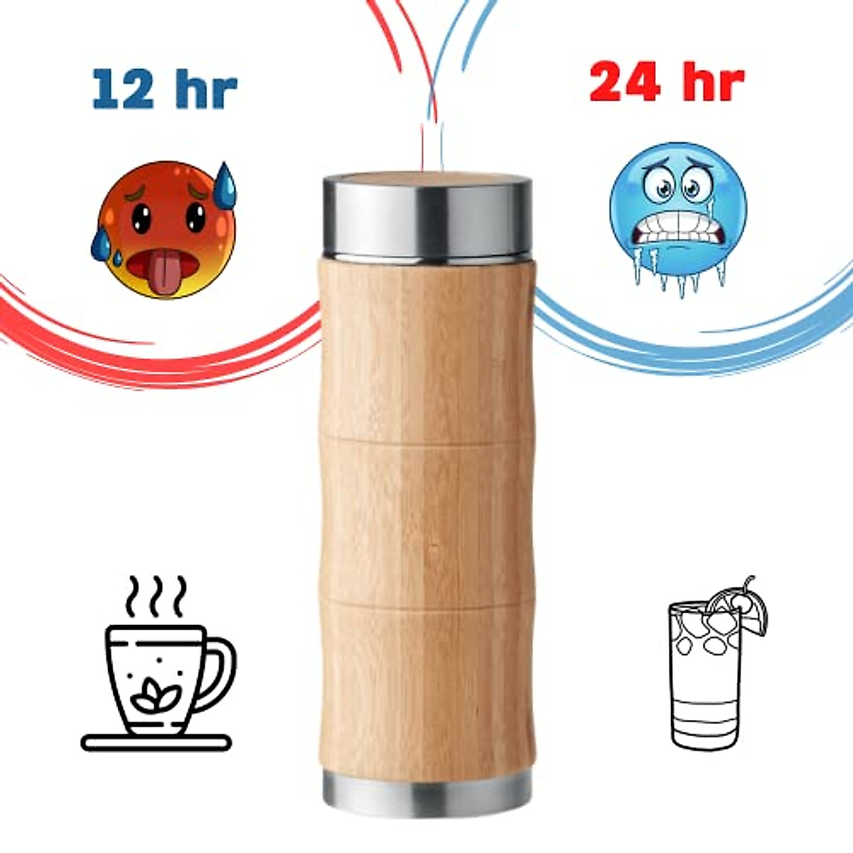 Bamboo Tea Tumbler with Infuser - Enjoy Fresh and Flavorful Tea Anywhere