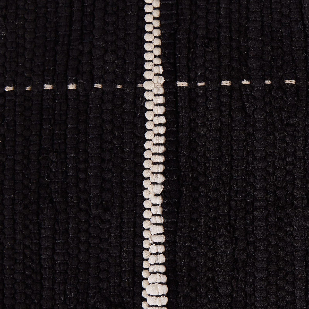 DII Modern Farmhouse Cotton Chindi Rug Collection, 26x40, Black & Cream