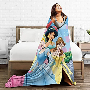 Soft Anime Cozy Flannel Blanket Princesses Couch Sofa Lightweight Cartoon Bed Plush Throw Blanket. 40"X50"