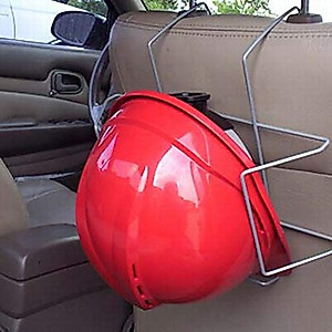 Attisstore Hard Hat Holder for Truck Seat, Steel Hard Hat Racks with Rust Resistant Seat Back Storage, Gray