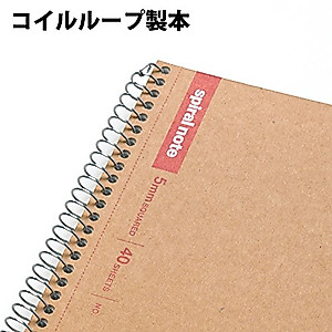 Maruman SPIRAL NOTE BASIC 8.98 x 11.69 inches (A4), 5mm-squared, 80 Sheets (N245ES)