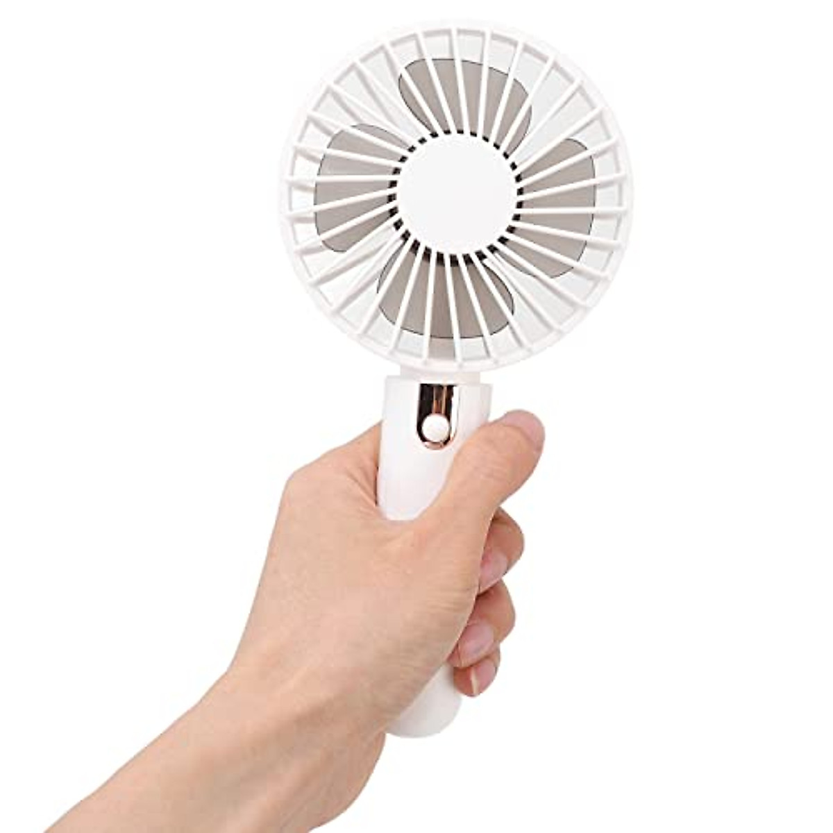 RAZURE Handheld Fan Mini Portable Fan, Cute Mini Personal Fan with 3 Levels Speeds Adjustable, USB Rechargeable Battery Operated Hand Fan for Stylish Women Men Travel Indoor Outdoor