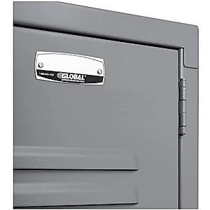 Global Industrial Double Tier Locker, 12x15x36, 6 Door Unassembled, Gray