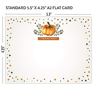 Koko Paper Co Fall Thank You Cards | 25 Flat Note Cards and Envelopes | Printed on Heavy Card Stock.