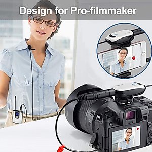 Alvoxcon Wireless Headset Lavalier Microphone System Wireless Lapel Mic Best for iPhone, DSLR Camera, PA Speaker, YouTube, Podcast, Video Recording, Conference, Vlogging, Church, Interview, Teaching