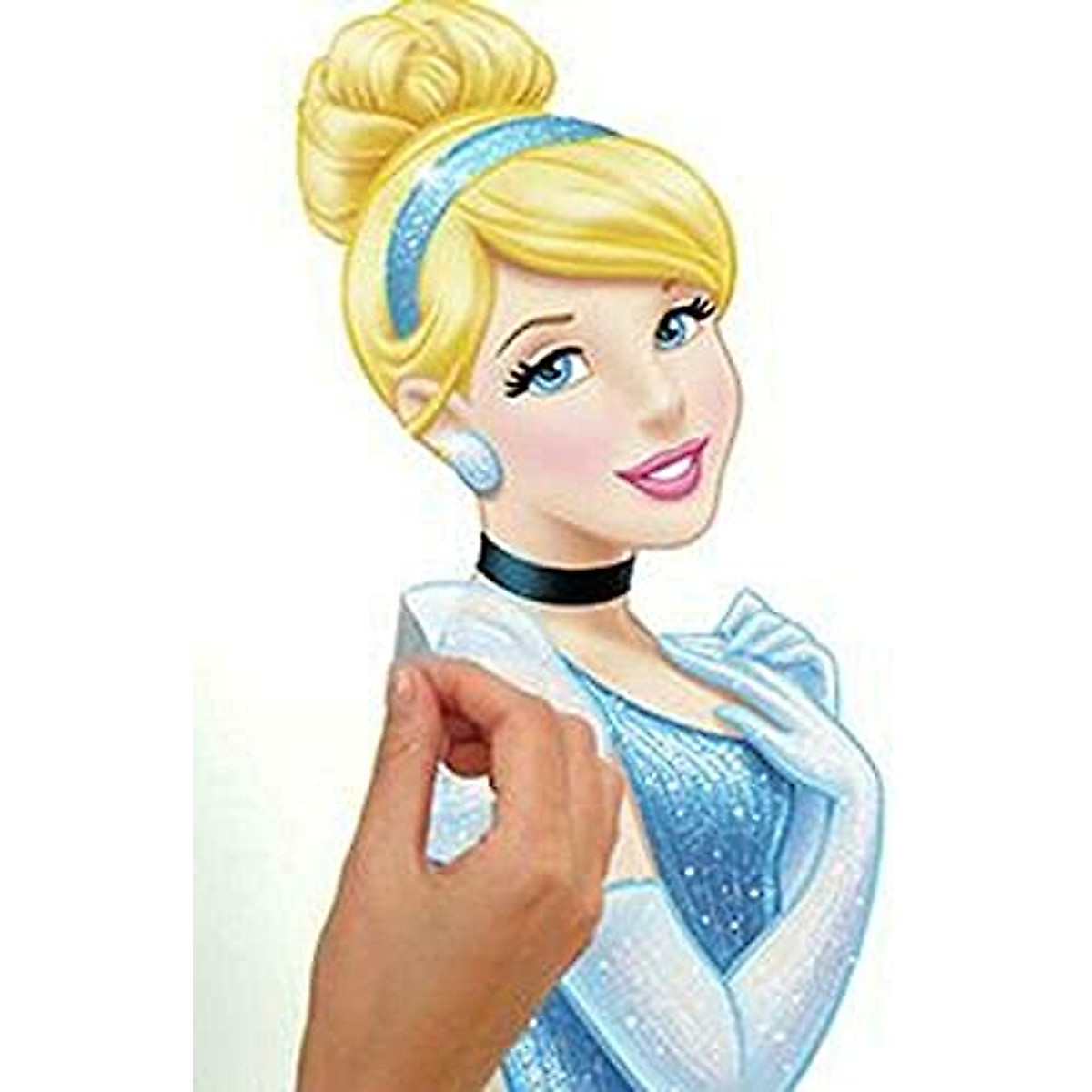 RoomMates RMK1957GM Disney Princess Cinderella Glamour Peel and Stick Giant Wall Decal,Blue