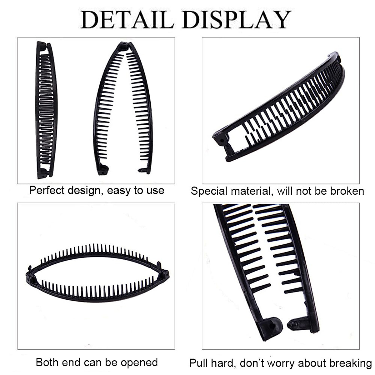 Banana Hair Clips for Women Banana Clip for Thin Hair Classic Clincher Combs Large Double Comb Fishtail Hair Clip Banana Ponytail Holder Clip for Women