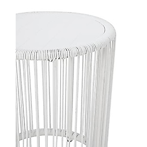 Signature Design by Ashley Mandarin Cape Casual All-weather Resin Wicker Outdoor Chairs with Table Set, Set of 3, White