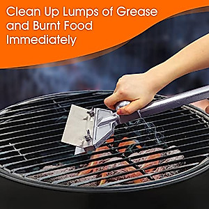 Griplus Grill Scrapers with Replacement Blades and Small Slant Edge Grill Scraper,Heavy Duty Casting Commercial Griddle Scraper for Restaurants, Bars, Diners, Outdoor Grill Cleaning