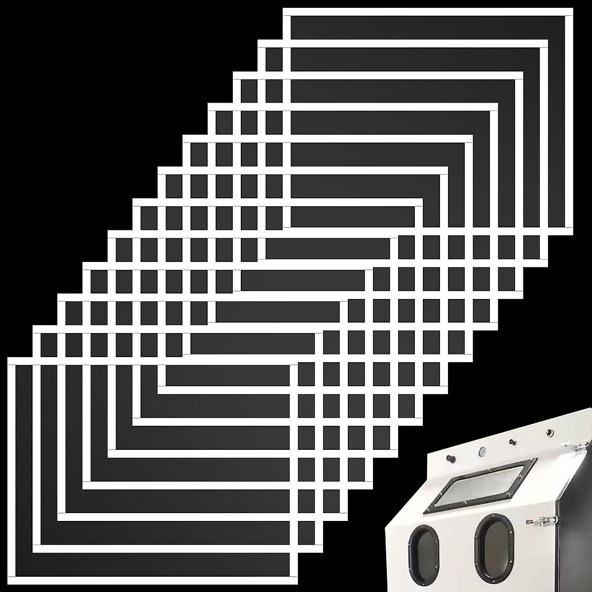 12Pcs 15-3/4" x 12" Abrasive Blasting Cabinet Lens Cover Clear Visibility Abrasive Blasting Cabinets Lens Cover Sandblast Cabinet Inner Lens Protector for Sandblast Cabinet Replacement