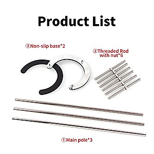 Special for Kitchen Sink TYESTAND ST-3 Undermount Sink Brackets Stainless Steel Sink Legs Adjustable Sink Support Installation Kit for Kitchen and Bathroom Sinks (High:18.1-26in(46-66cm)|DIAM:4.7in)